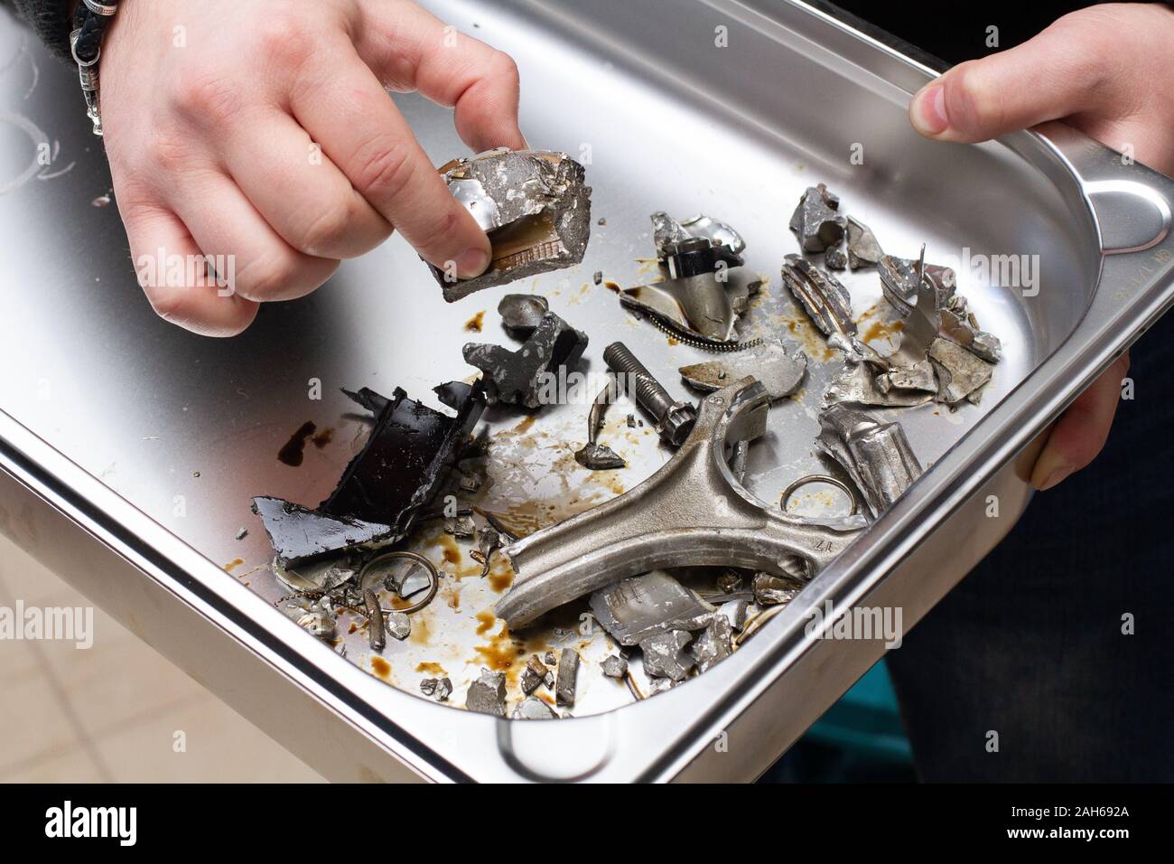 the engine of the sports car exploded and collapsed at the start of the ...