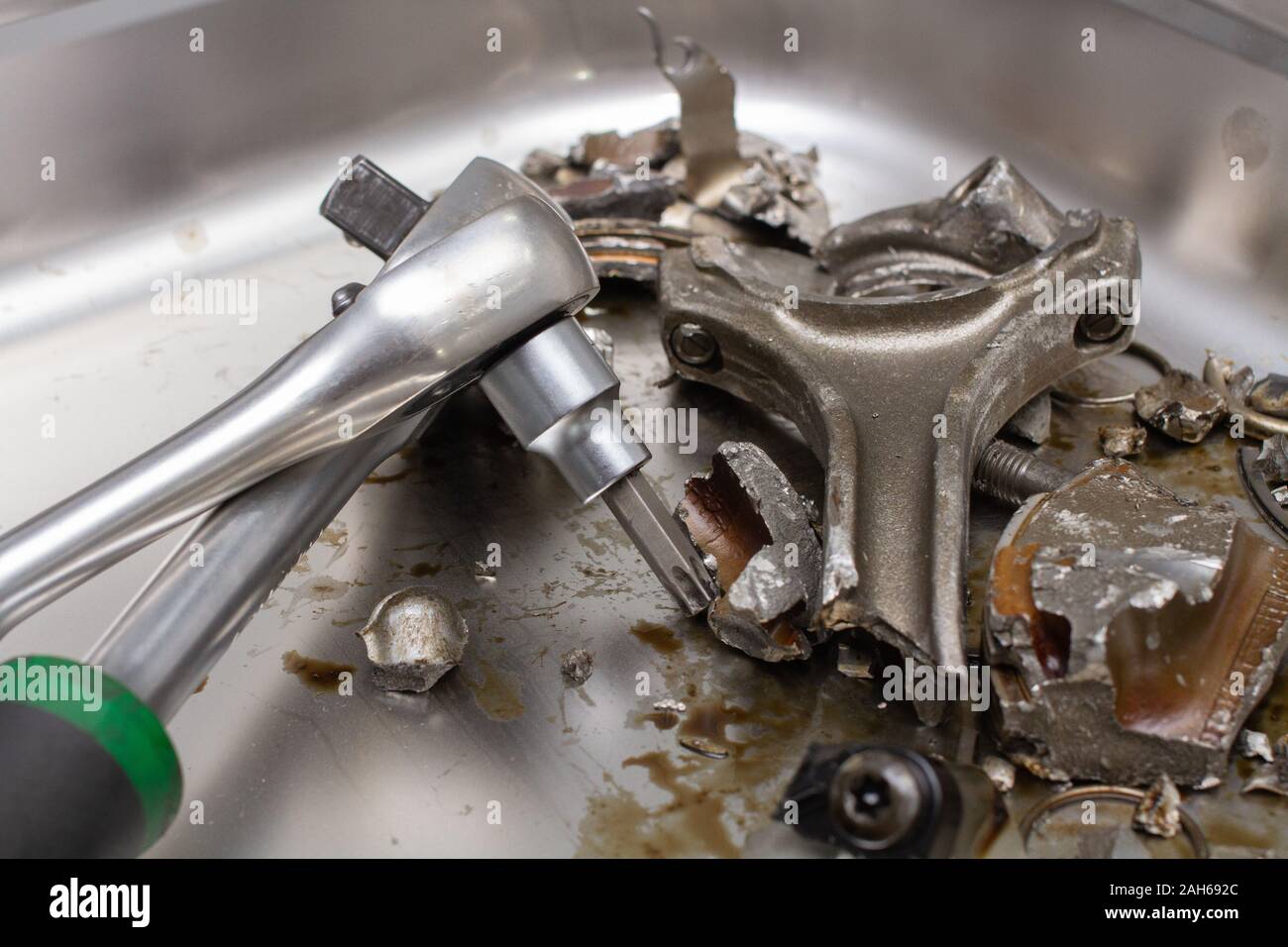 the engine of the sports car exploded and collapsed at the start of the ...