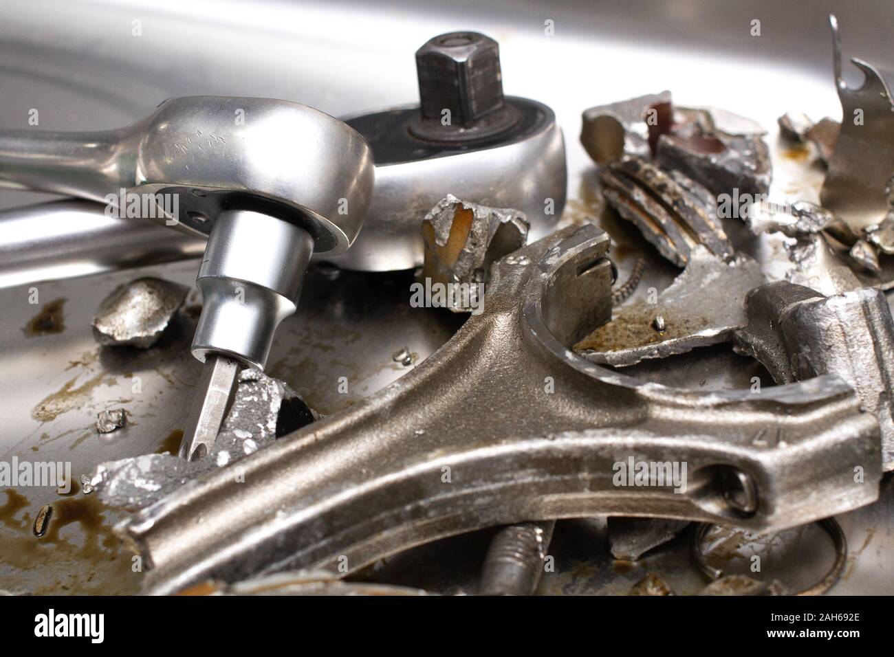 the engine of the sports car exploded and collapsed at the start of the ...