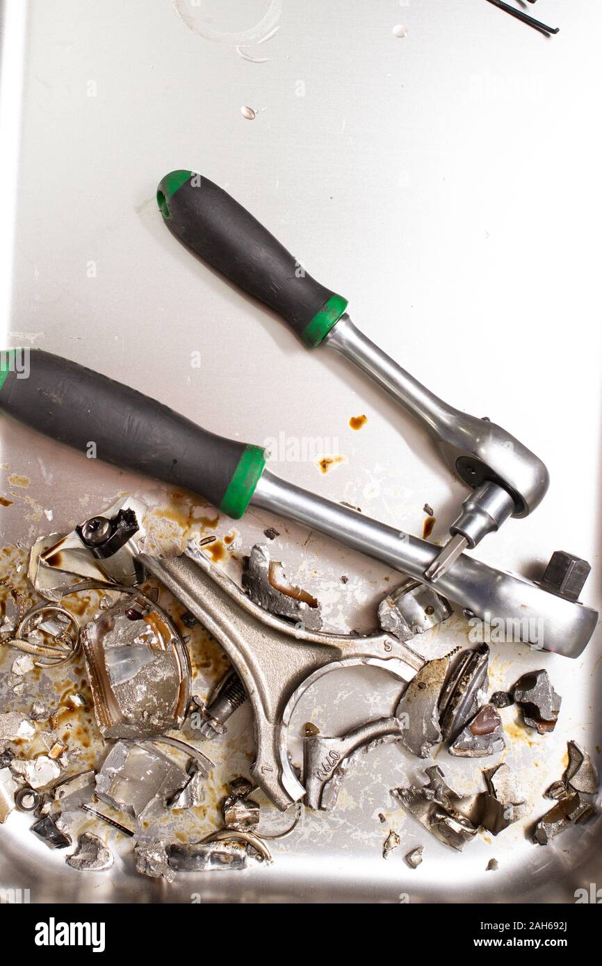 the engine of the sports car exploded and collapsed at the start of the ...