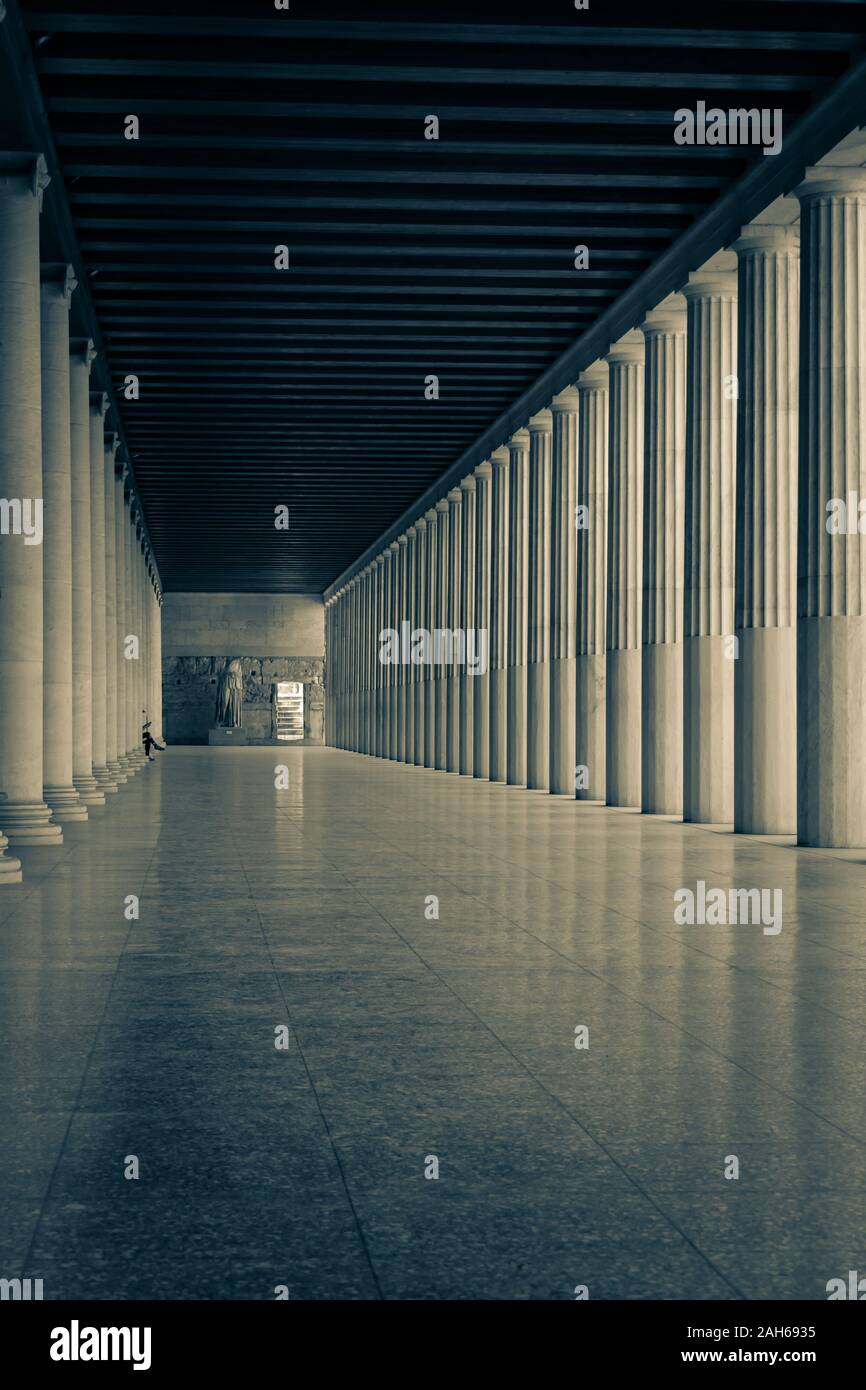 Athens, Greece - June 1 2019: Stoa of Attalos (Stoa of Attalus) in ...