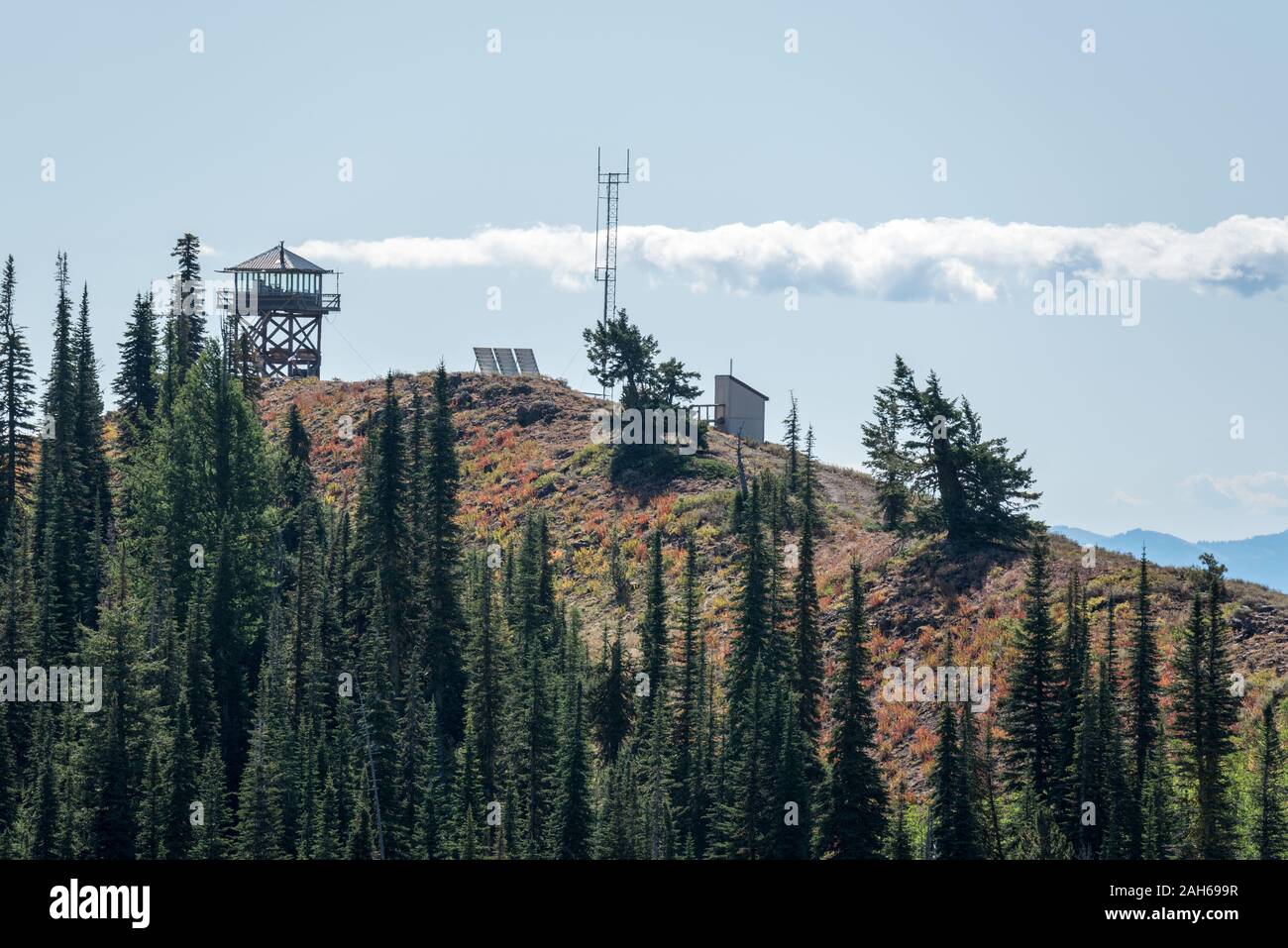 Forest fire lookout tower whitman national forest hi-res stock ...