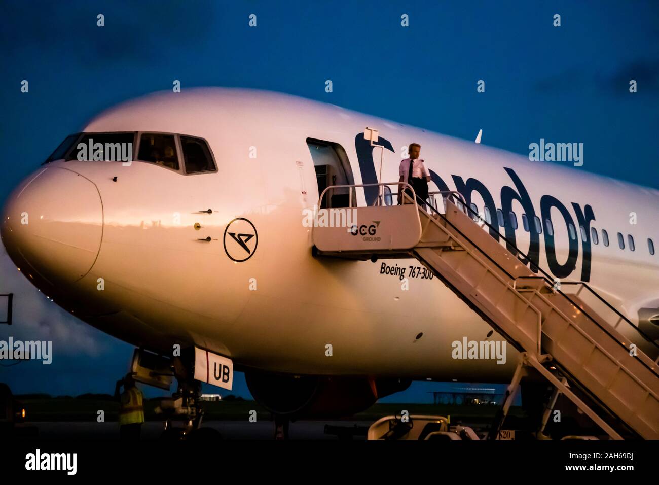 Condor Aircraft on Barbados Airport Stock Photo - Alamy
