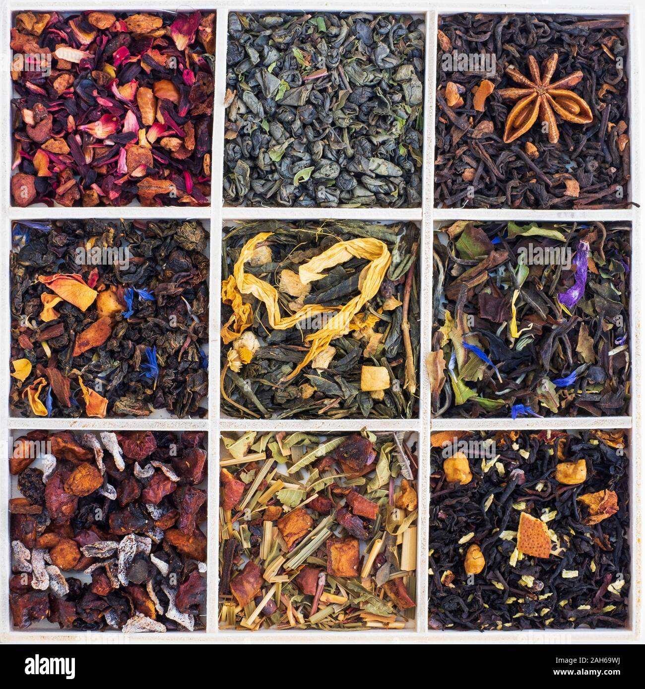 Assorted teas. Healthy diet background Stock Photo - Alamy