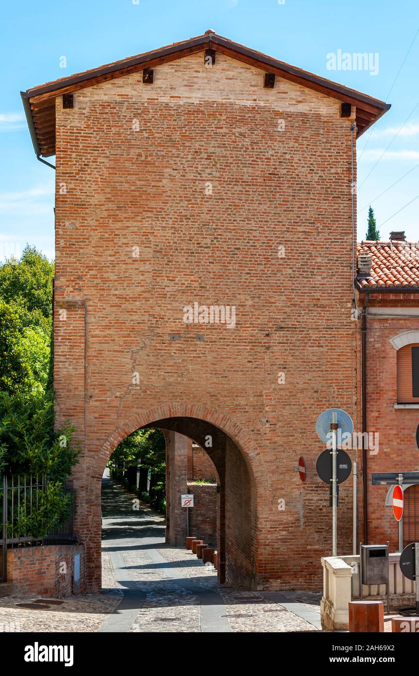 Dozza, Italy: detail of the streets of the ancient center. Emilia ...