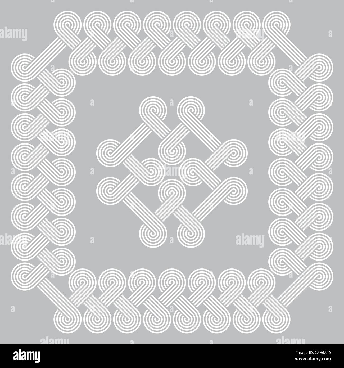 Twisted striped lines vector seamless pattern. Light gray neutral ...