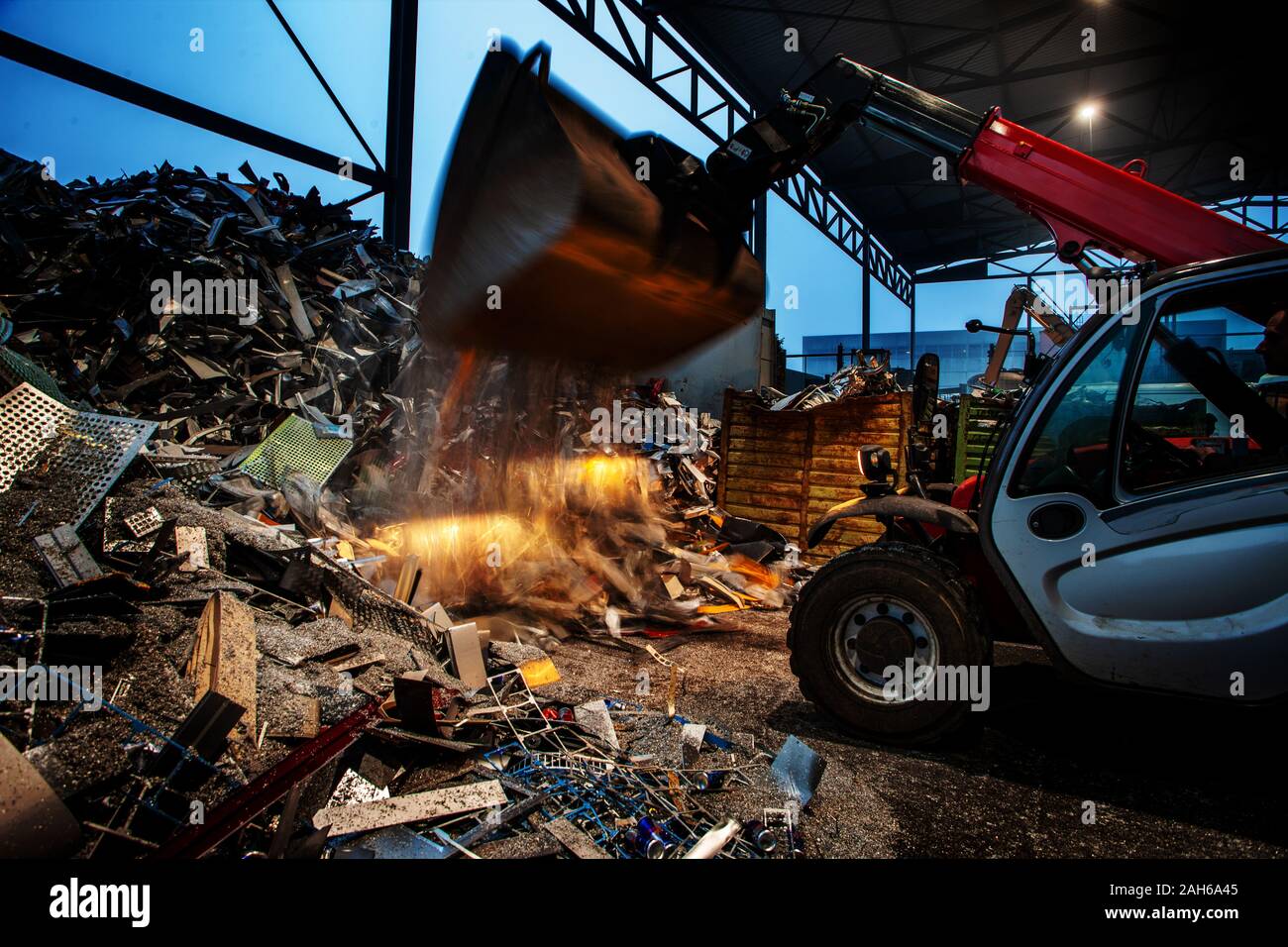 garbage pile getting sorted for recylcling of materials Stock Photo - Alamy