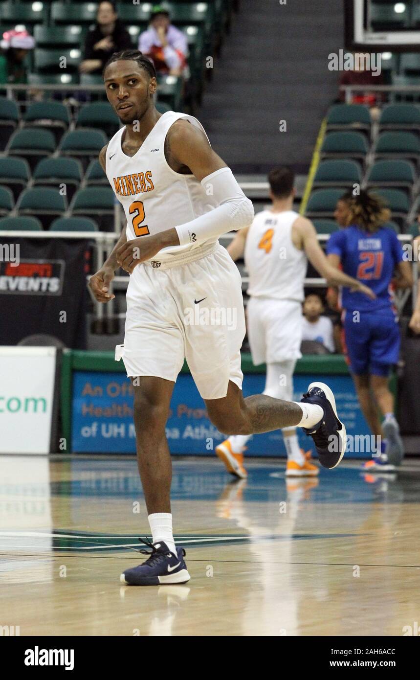 December 25, 2019 - UTEP Miners guard Jordan Lathon (2) during a game ...