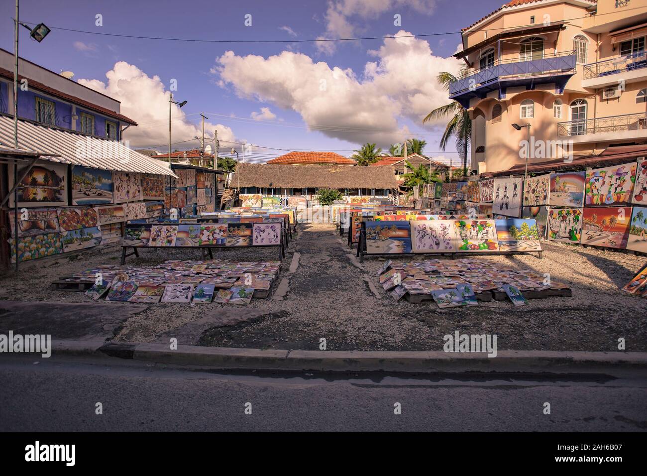 Dominican paintings on display Stock Photo - Alamy