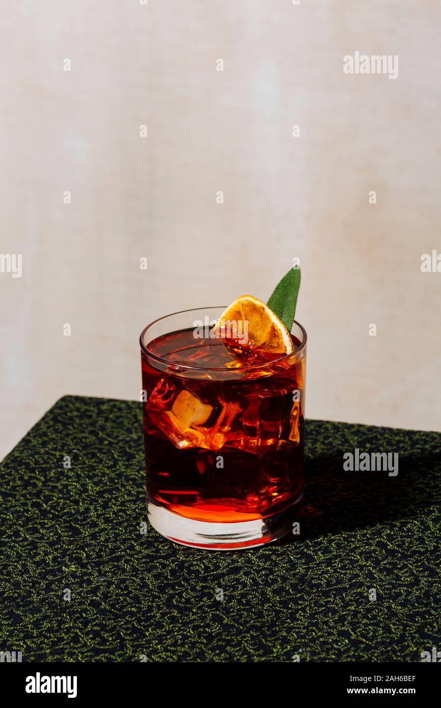 Negroni, an italian cocktail, an apéritif, first mixed in Firenze ...