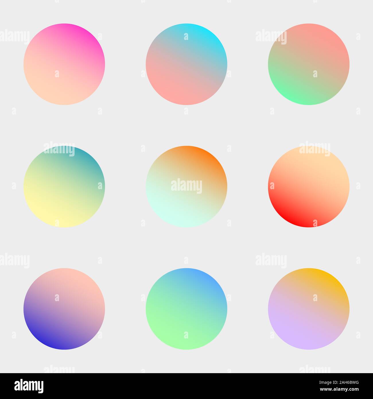 Round gradient set with modern abstract backgrounds. Colorful fluid ...