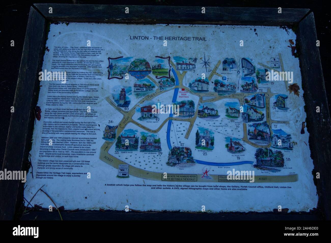 heritage trail sign, linton village, cambridgeshire, england, uk, gb ...