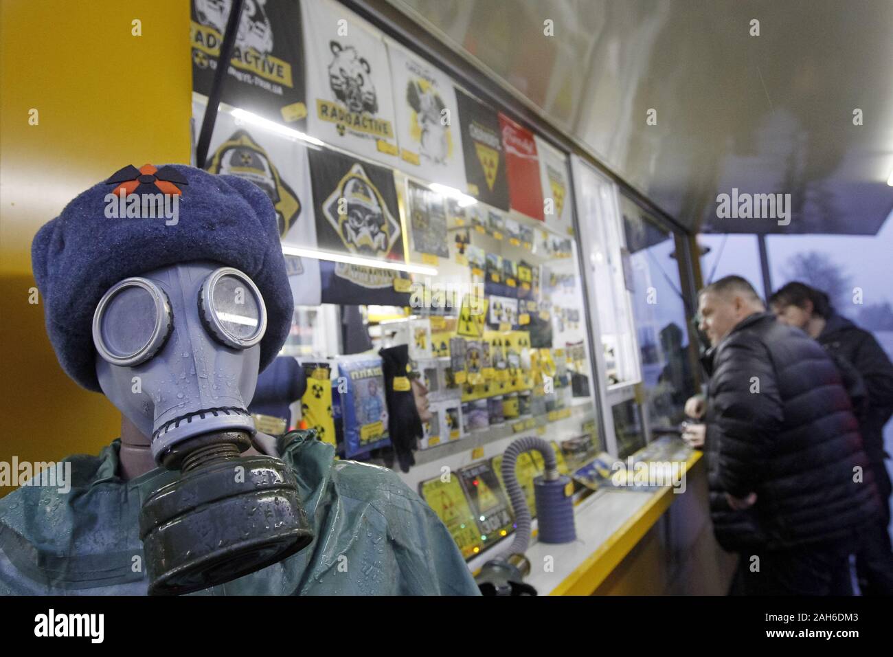 Kiev, Ukraine. 25th Dec, 2019. A souvenir shop is seen on checkpoint ...
