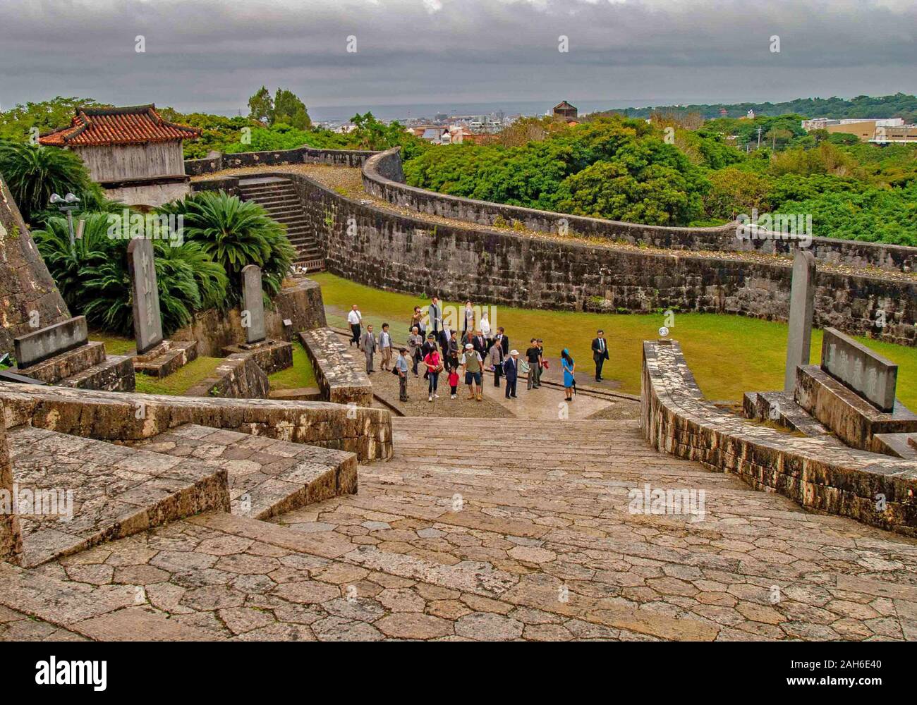 Naha, Okinawa, Ryukyu Islands. 1st Nov, 2006. The walls and a courtyard ...
