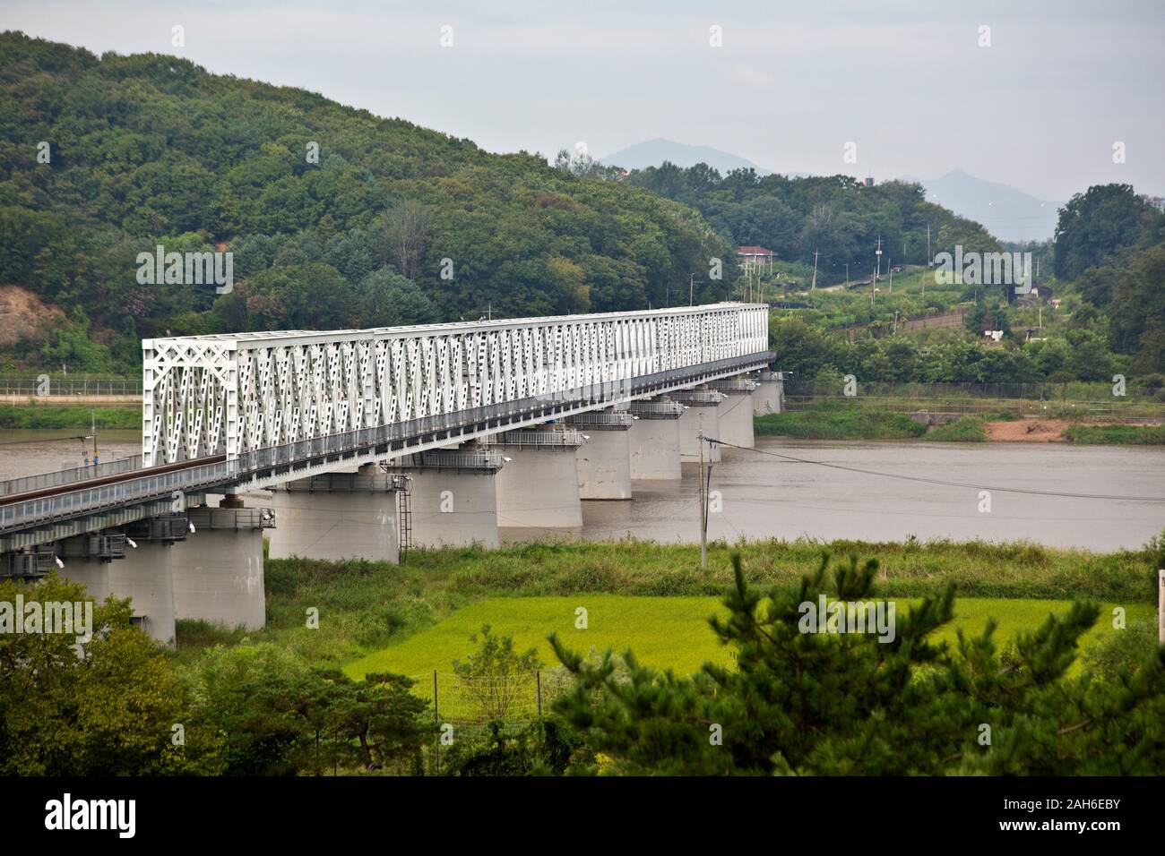 Views of the Bridge of No Return, Korean DMZ Stock Photo - Alamy
