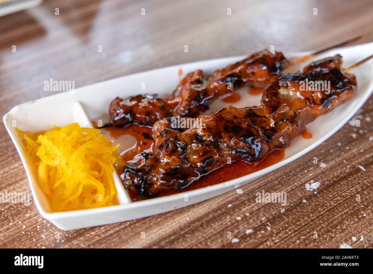 popular filipino food pork barbeque with Papaya Atchara, Philippines ...