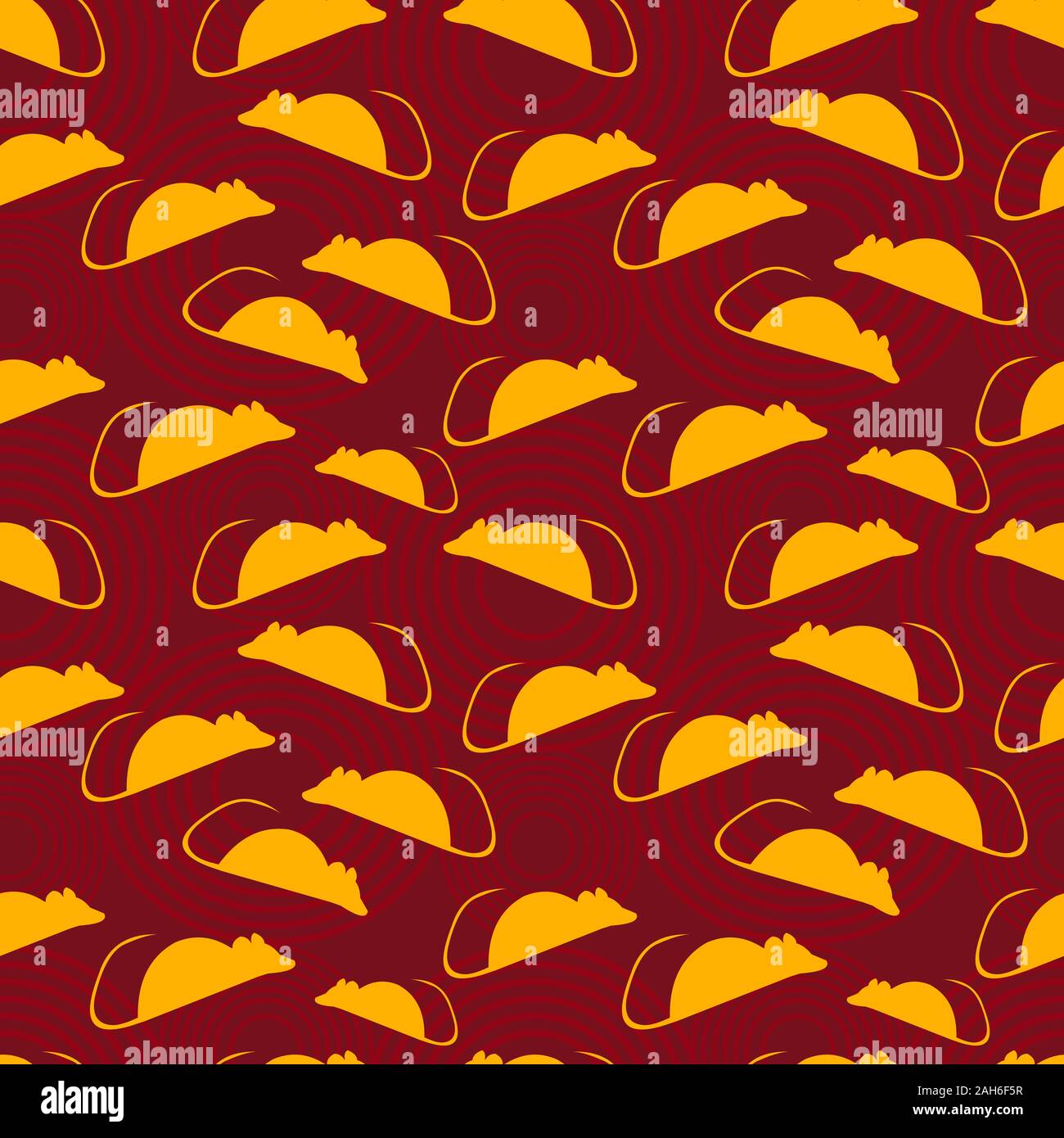 mouse silhouette seamless pattern for chinese new year concept vector ...