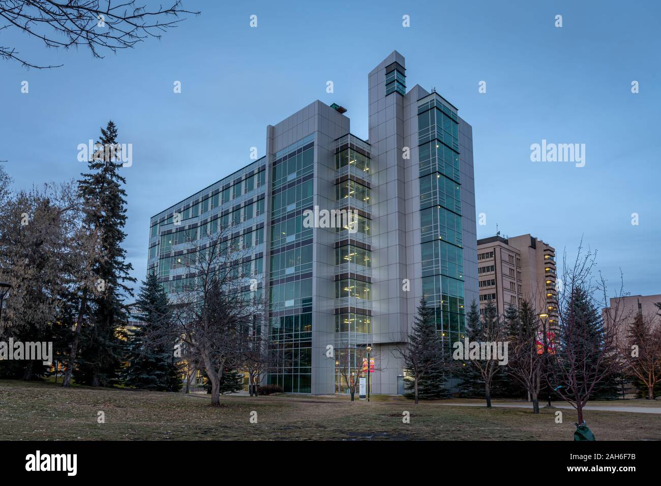 Modern buildings located on the grounds of the University of Calgary in ...