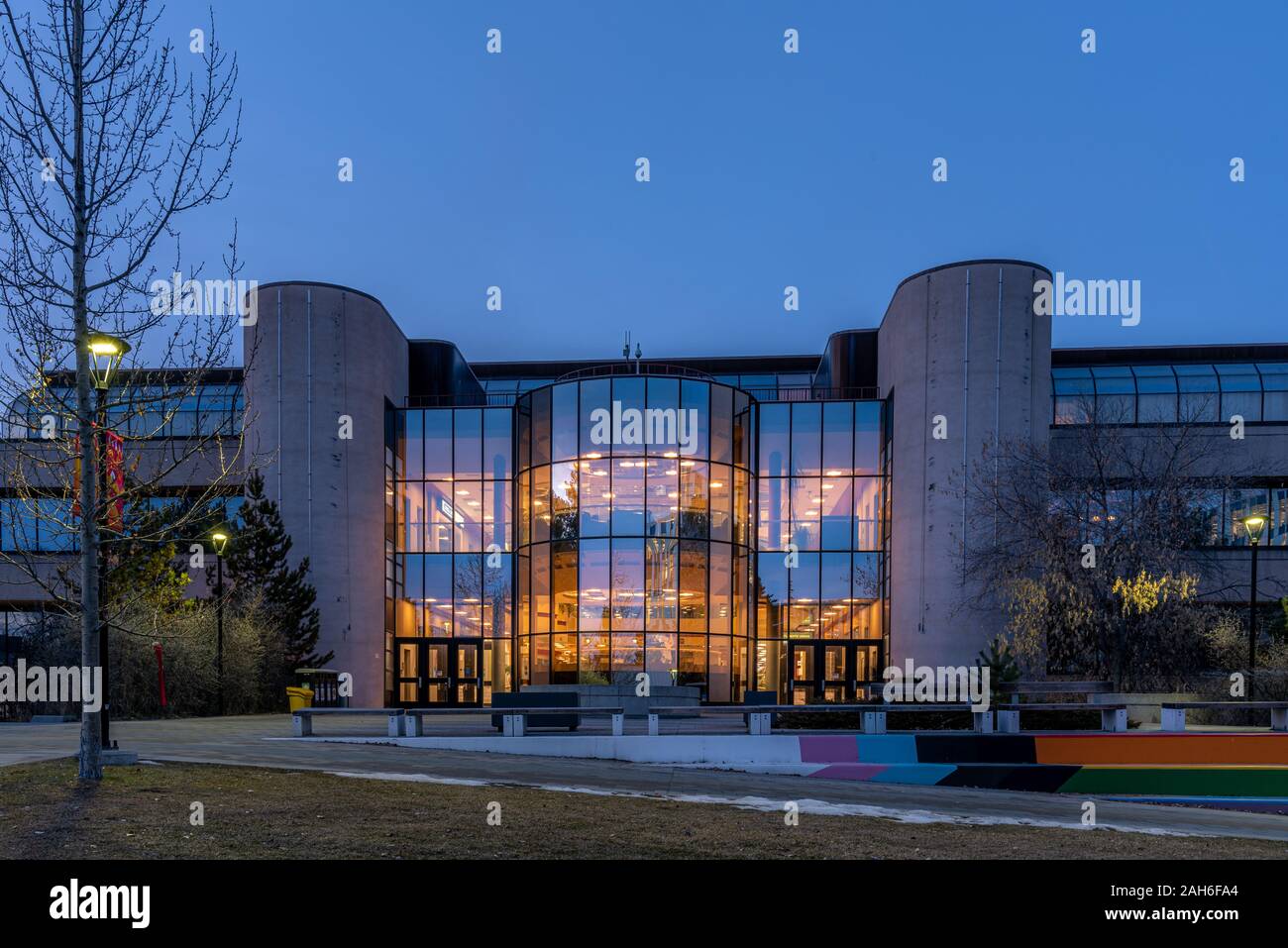 Modern buildings located on the grounds of the University of Calgary in ...
