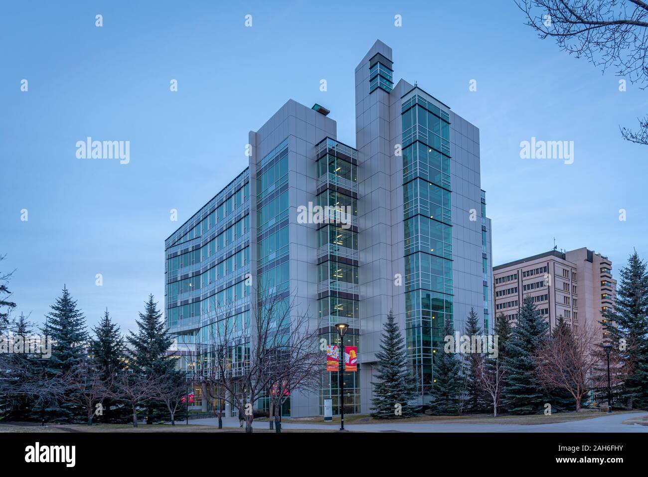 Modern buildings located on the grounds of the University of Calgary in ...