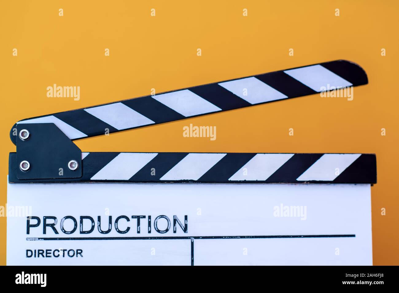 video production movie clapper cinema action and cut concept isolated ...