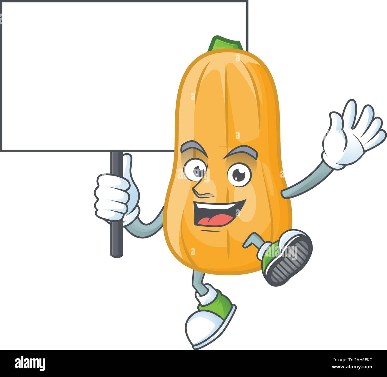 Butternut squash cute cartoon character style bring board Stock Vector ...