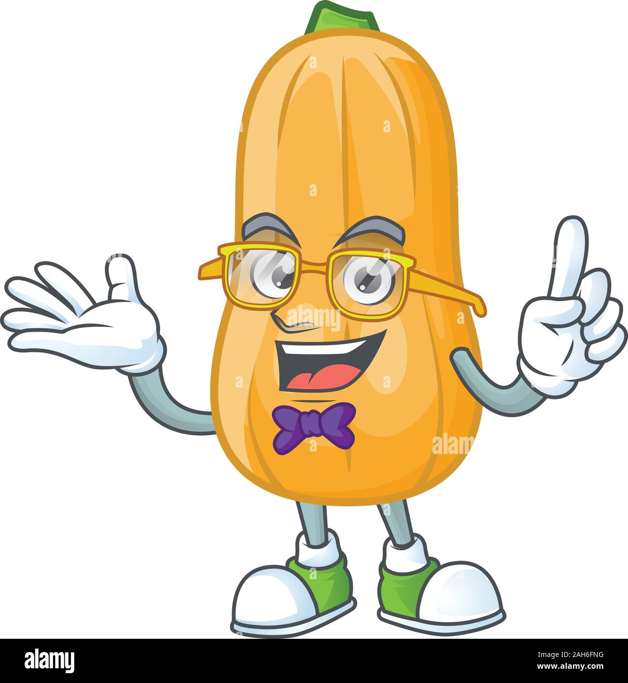 Super Cute Geek butternut squash cartoon character design Stock Vector ...