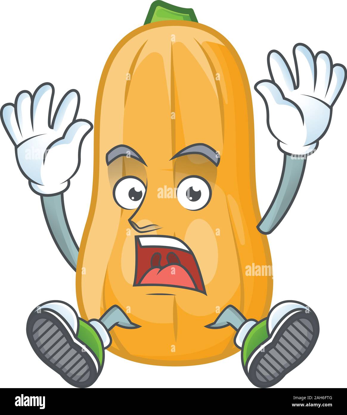 Cartoon character of butternut squash style with shocking gesture Stock ...