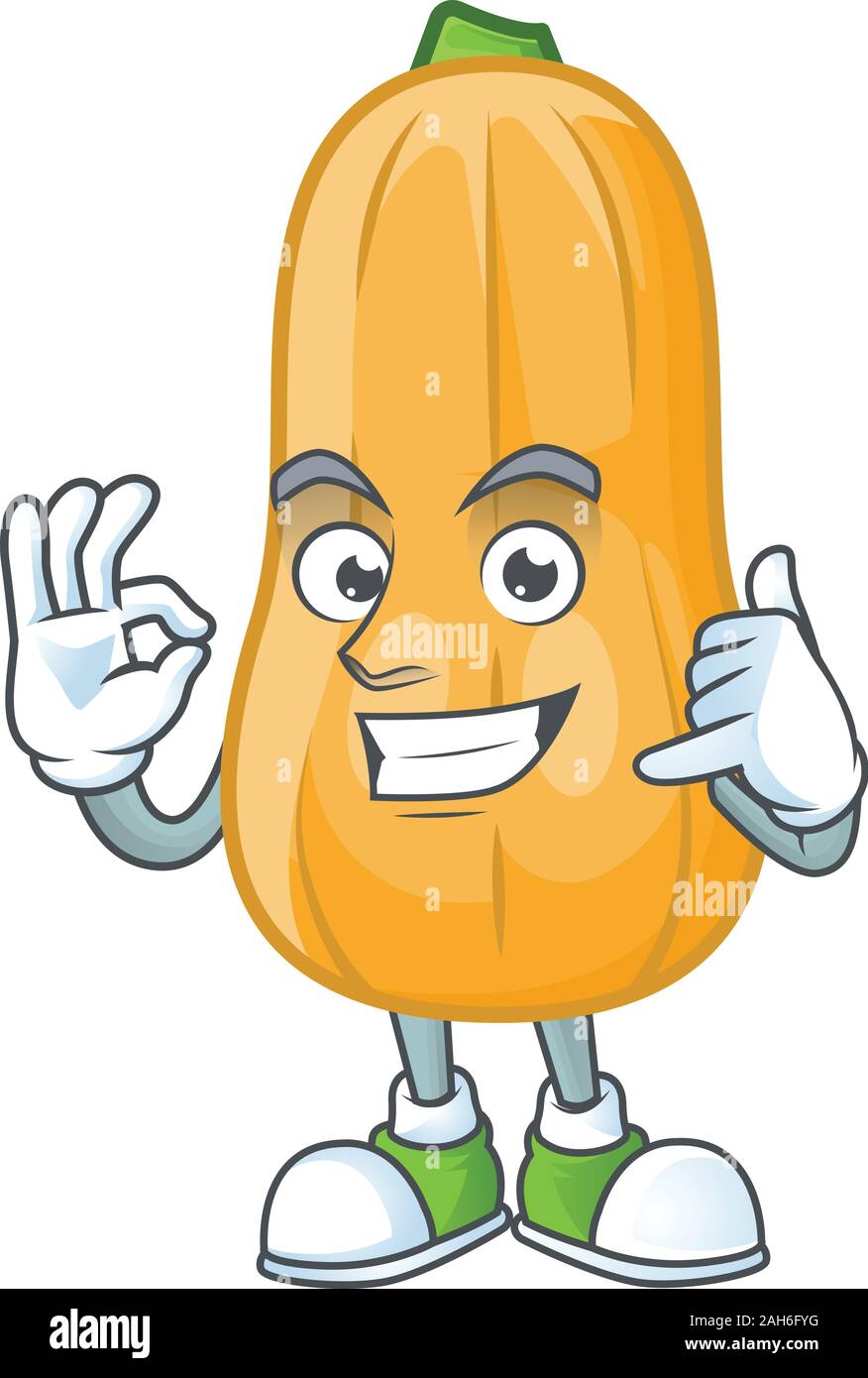 Call me cool butternut squash cartoon character design Stock Vector ...