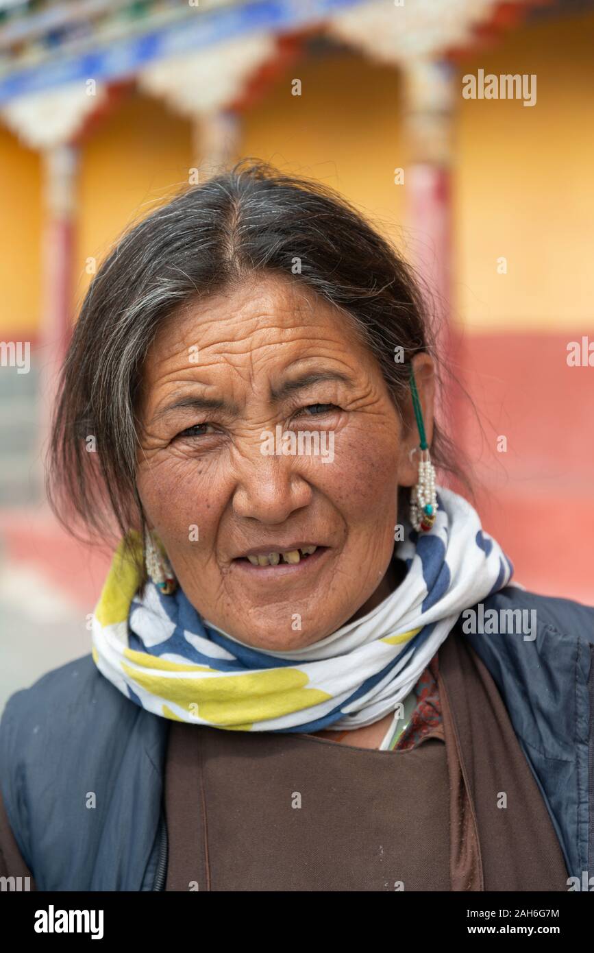 Portrait of a Ladakhi Woman in Traditional Attire during Ladakhi ...