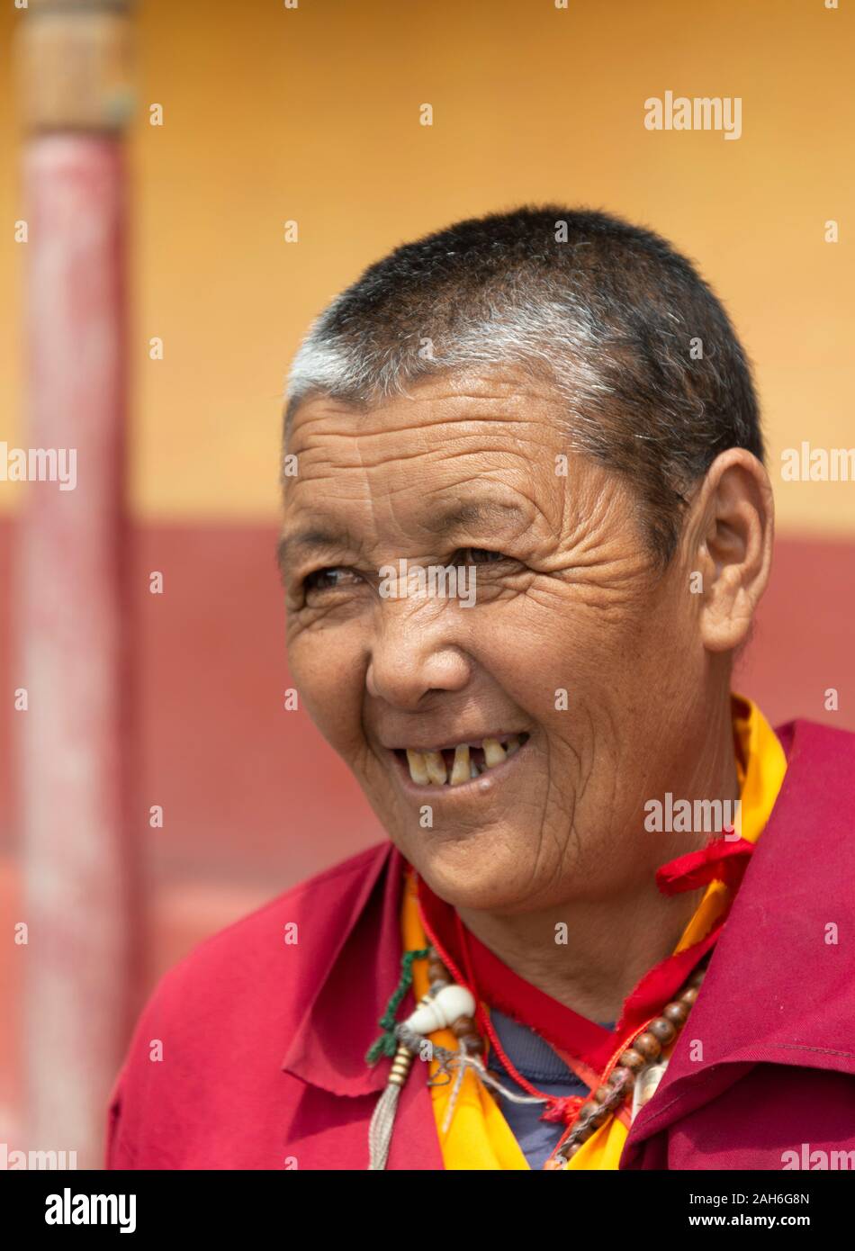 Portrait of a Ladakhi Woman in Traditional Attire during Ladakhi ...