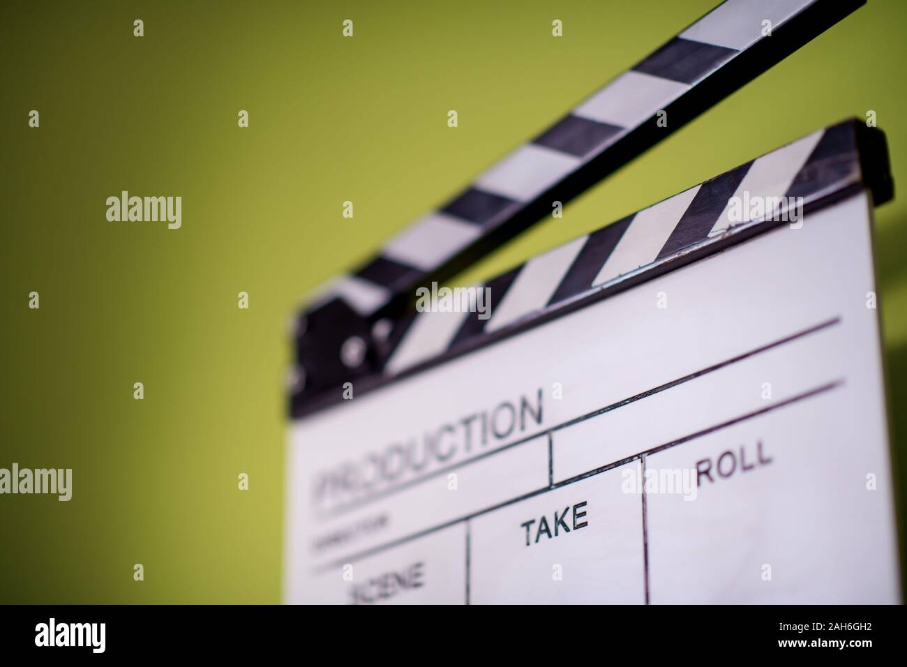 video production movie clapper cinema action and cut concept isolated ...