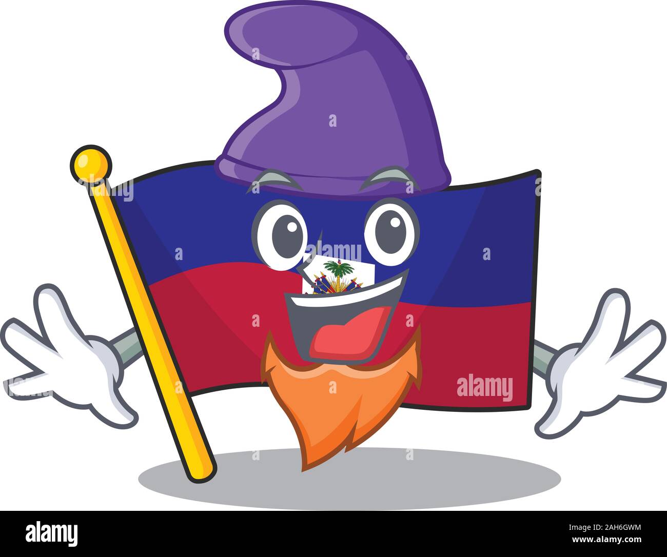 An icon of flag haiti Scroll cartoon character dressed as an Elf Stock ...