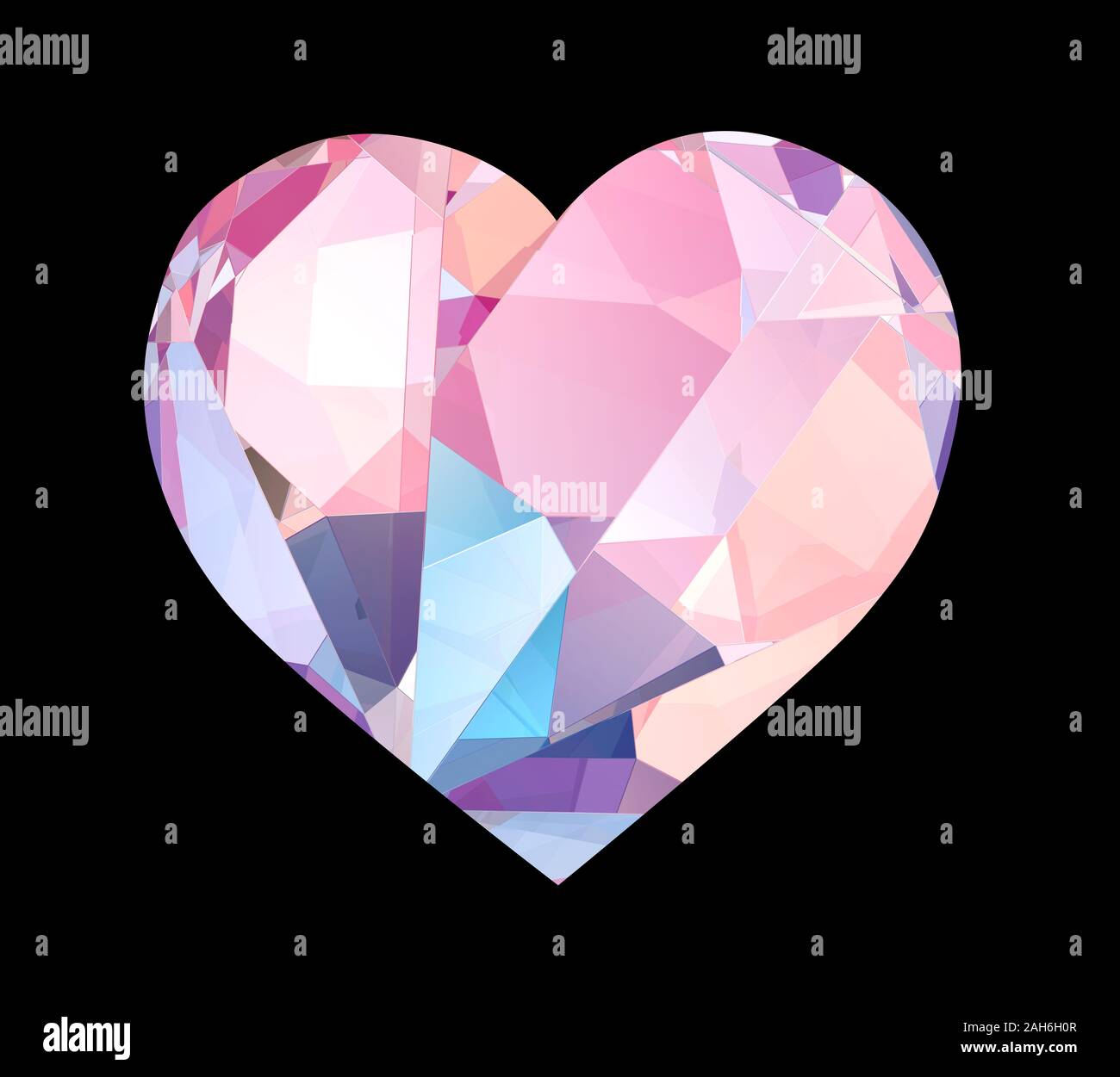 3d diamond heart shape hi-res stock photography and images - Alamy