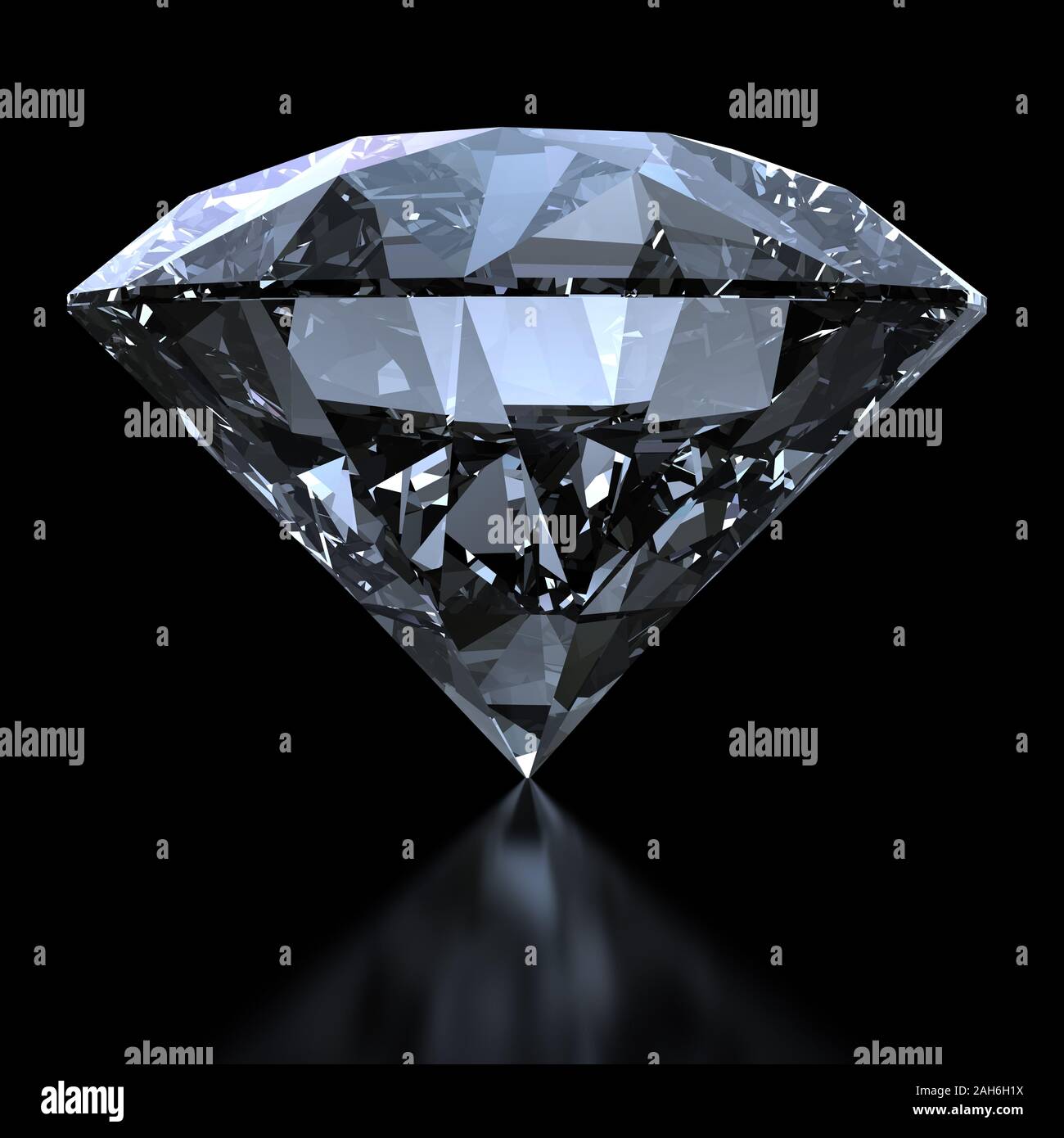 Shiny diamond on black background with clipping path Stock Photo - Alamy
