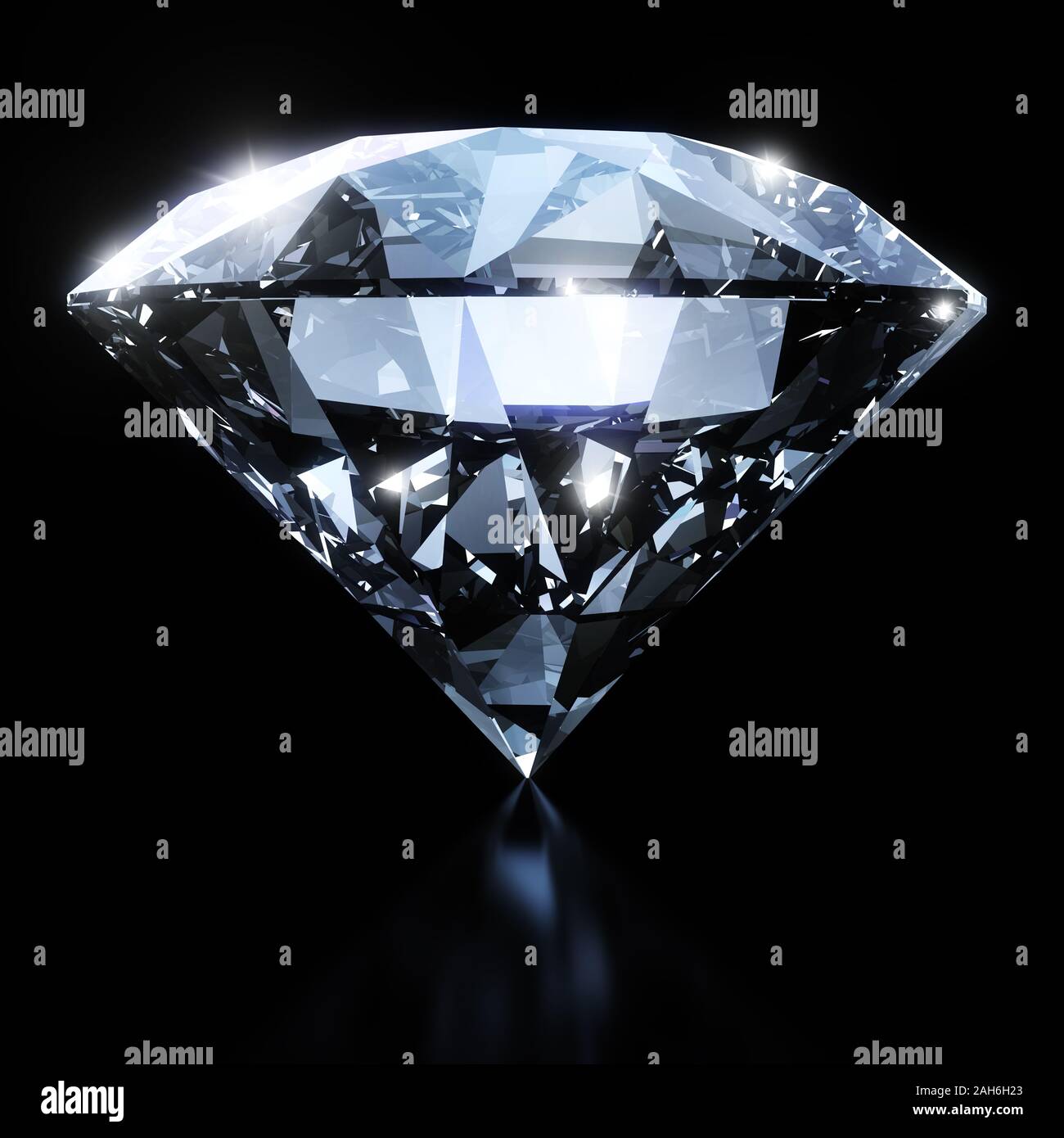 Shiny diamond isolated on black background with clipping path Stock ...