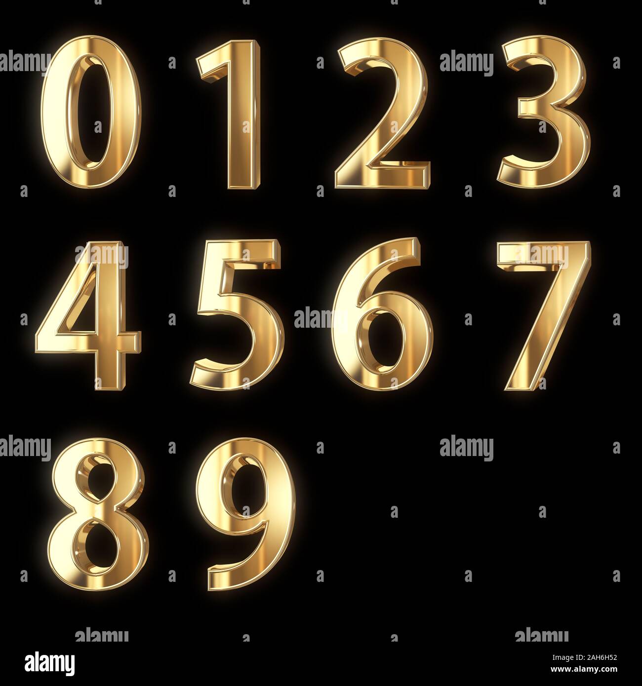 Number Ten - golden number isolated on black with clipping path Stock ...
