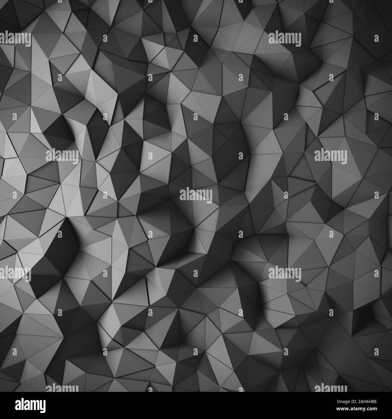 Abstract black 3D geometric polygon facet background mosaic made by ...