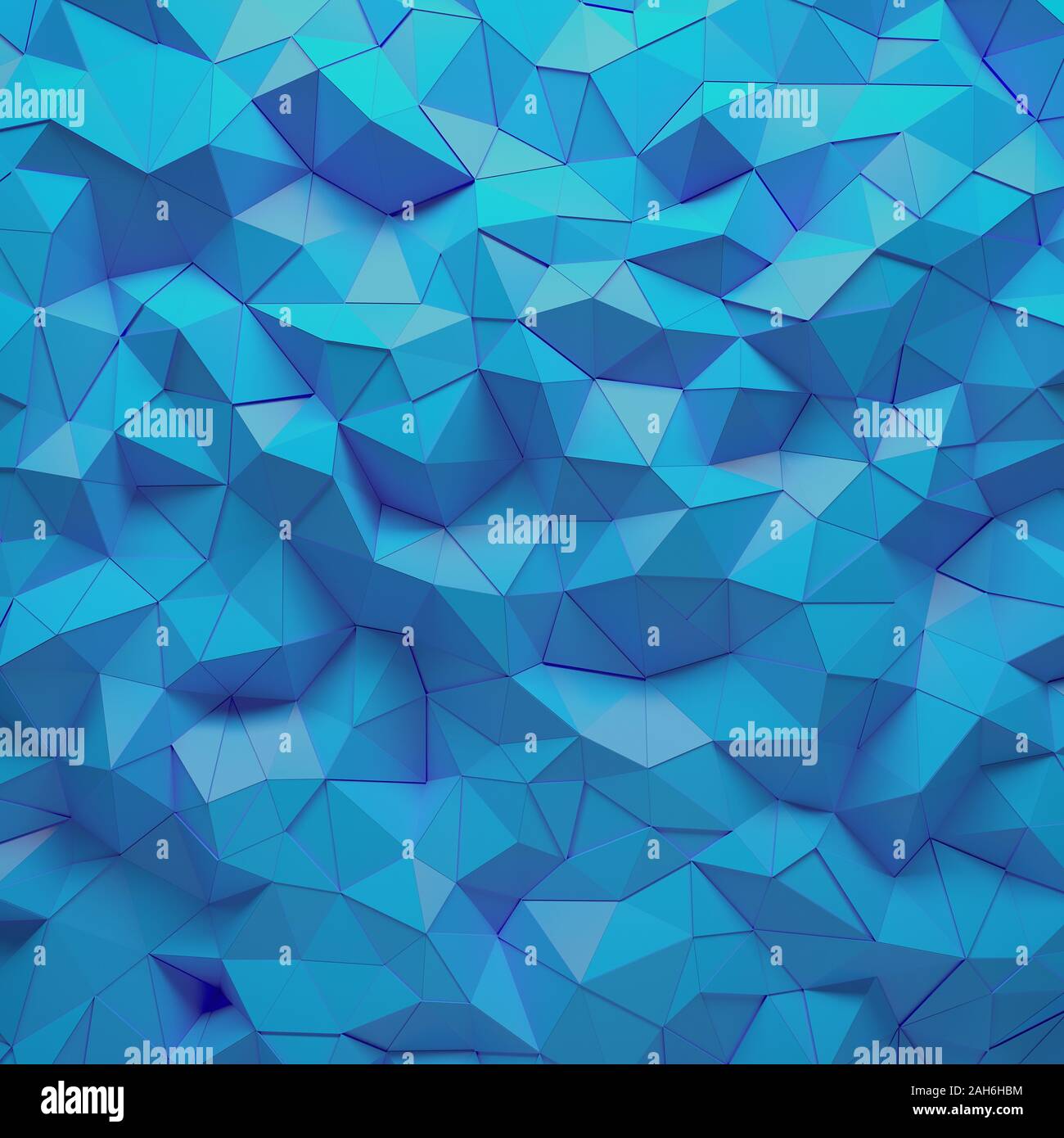 Abstract blue 3D geometric polygon facet background mosaic made by edgy ...