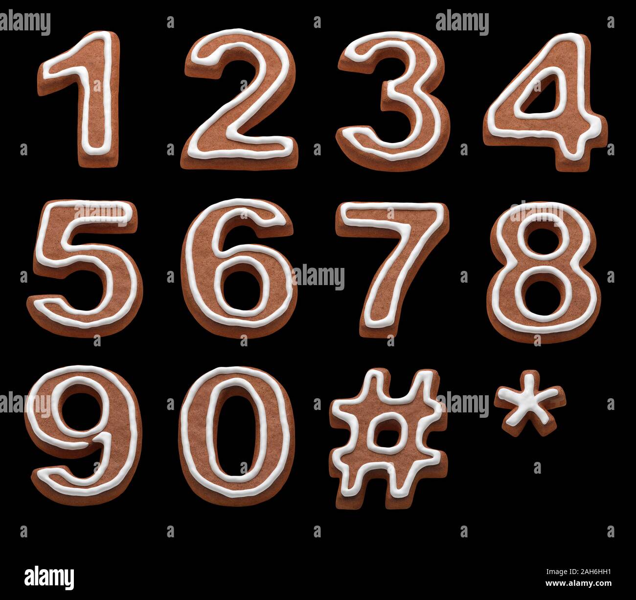 gingerbread numbers isolated with clipping path Stock Photo - Alamy