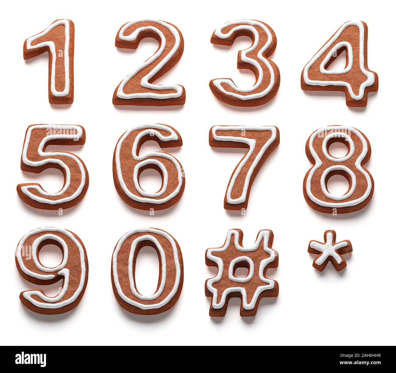 gingerbread numbers isolated with clipping path Stock Photo - Alamy
