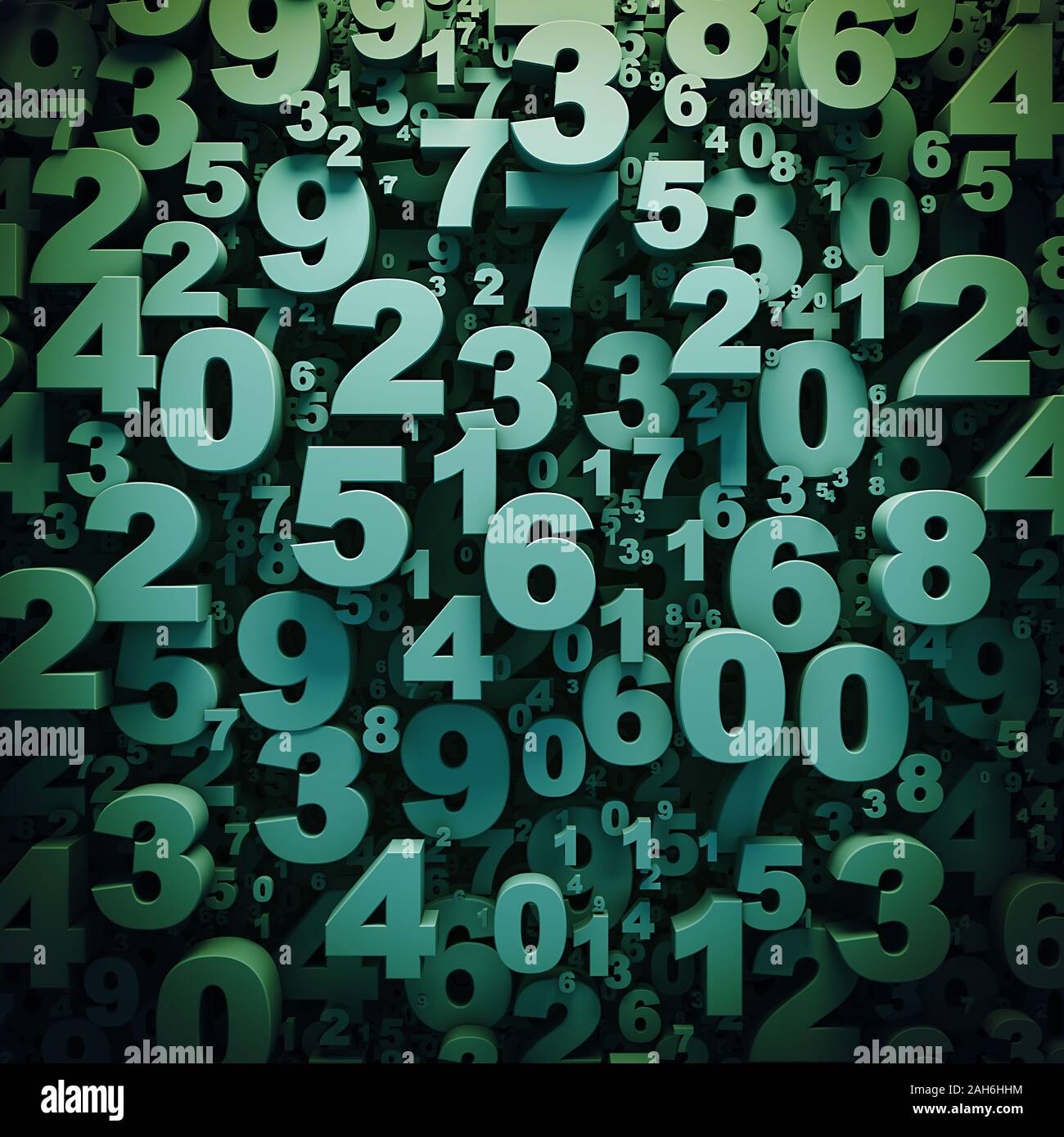 Abstract green 3D numbers background computer generated render Stock ...