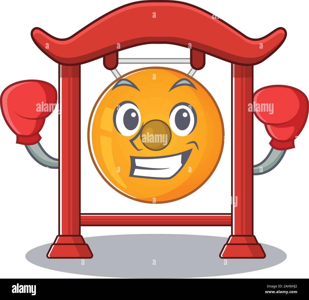Happy Boxing chinese gong Scroll mascot character style Stock Vector ...
