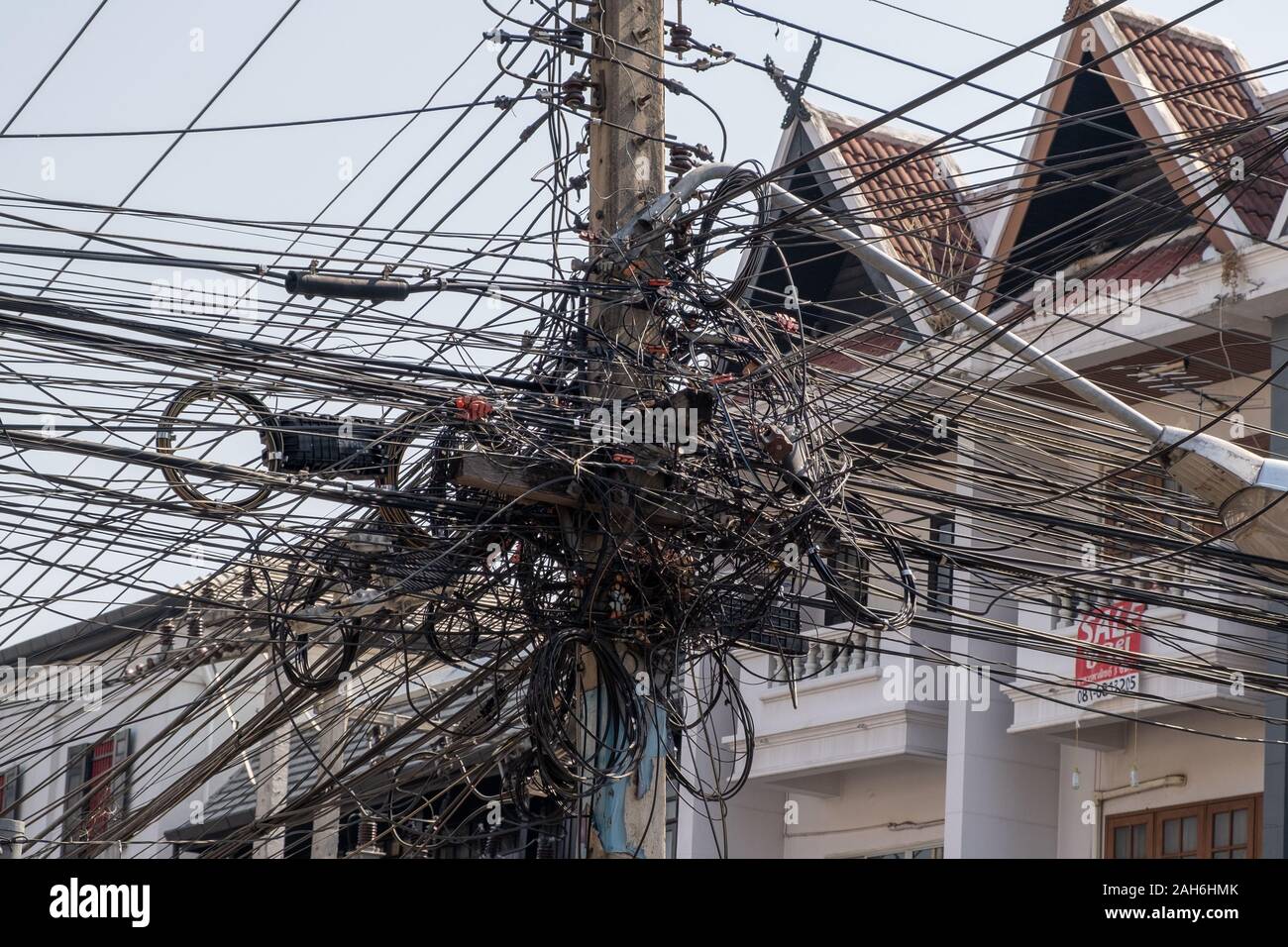 Chiang Mai, Thailand, December, 15, 2019: A typical view of a birds ...