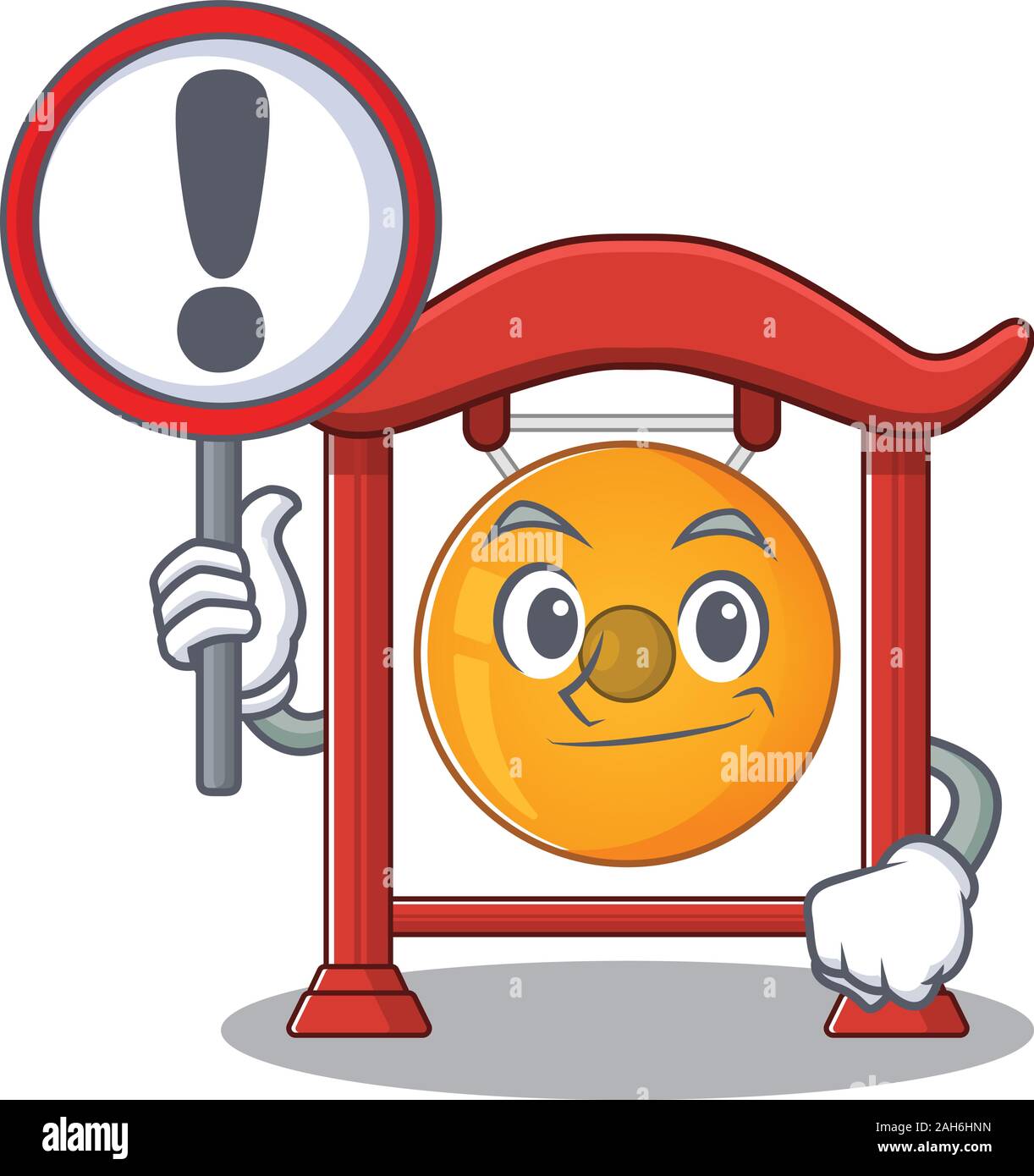 Cartoon design of chinese gong Scroll raised up a sign Stock Vector ...