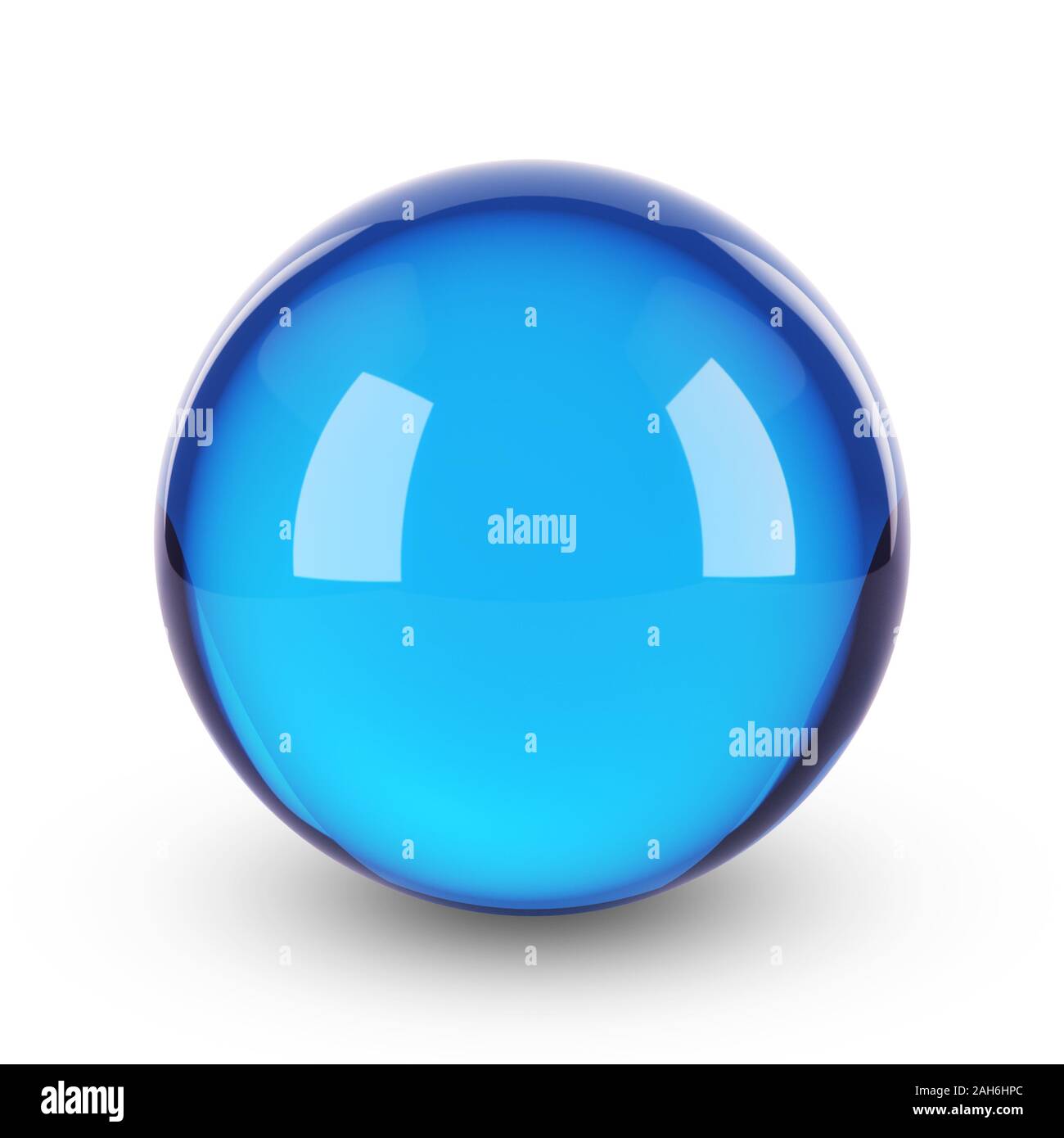 Blue clear glass sphere on white isolated with clipping path Stock ...