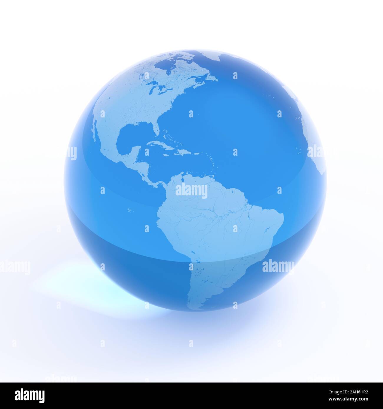 Planet Earth blue water globe isolated with clipping path on white ...