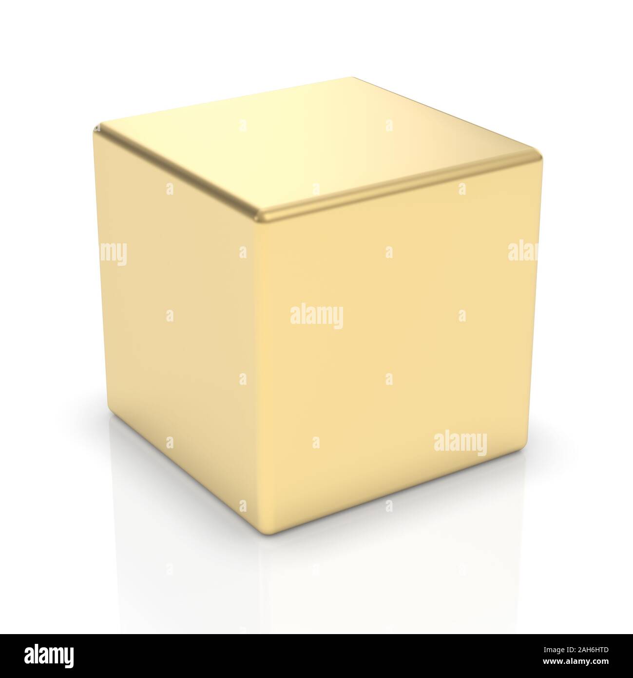 Illustration golden cube isolated Cut Out Stock Images & Pictures - Alamy