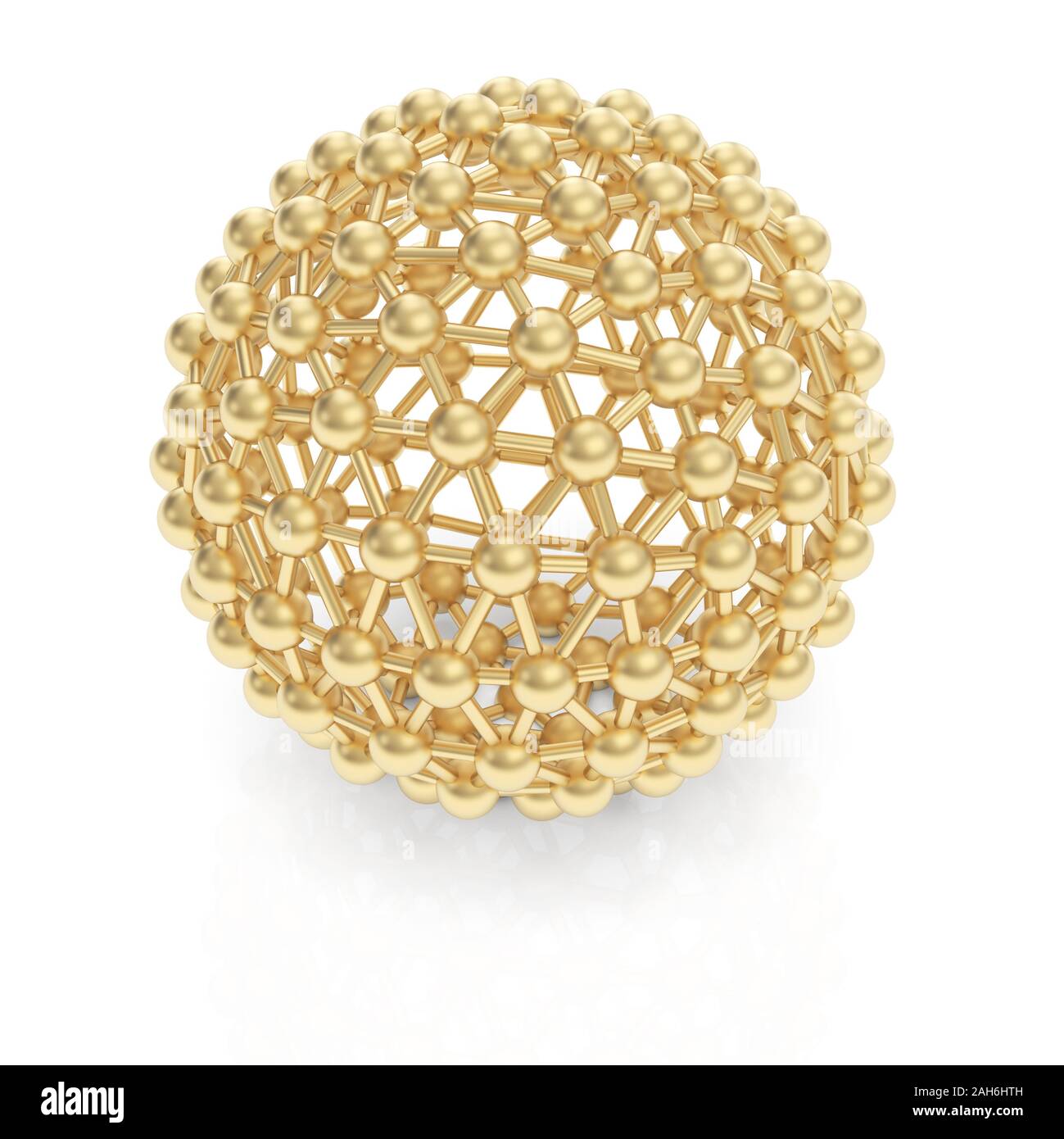 Golden molecule sphere structure - computer generated 3d render Stock ...