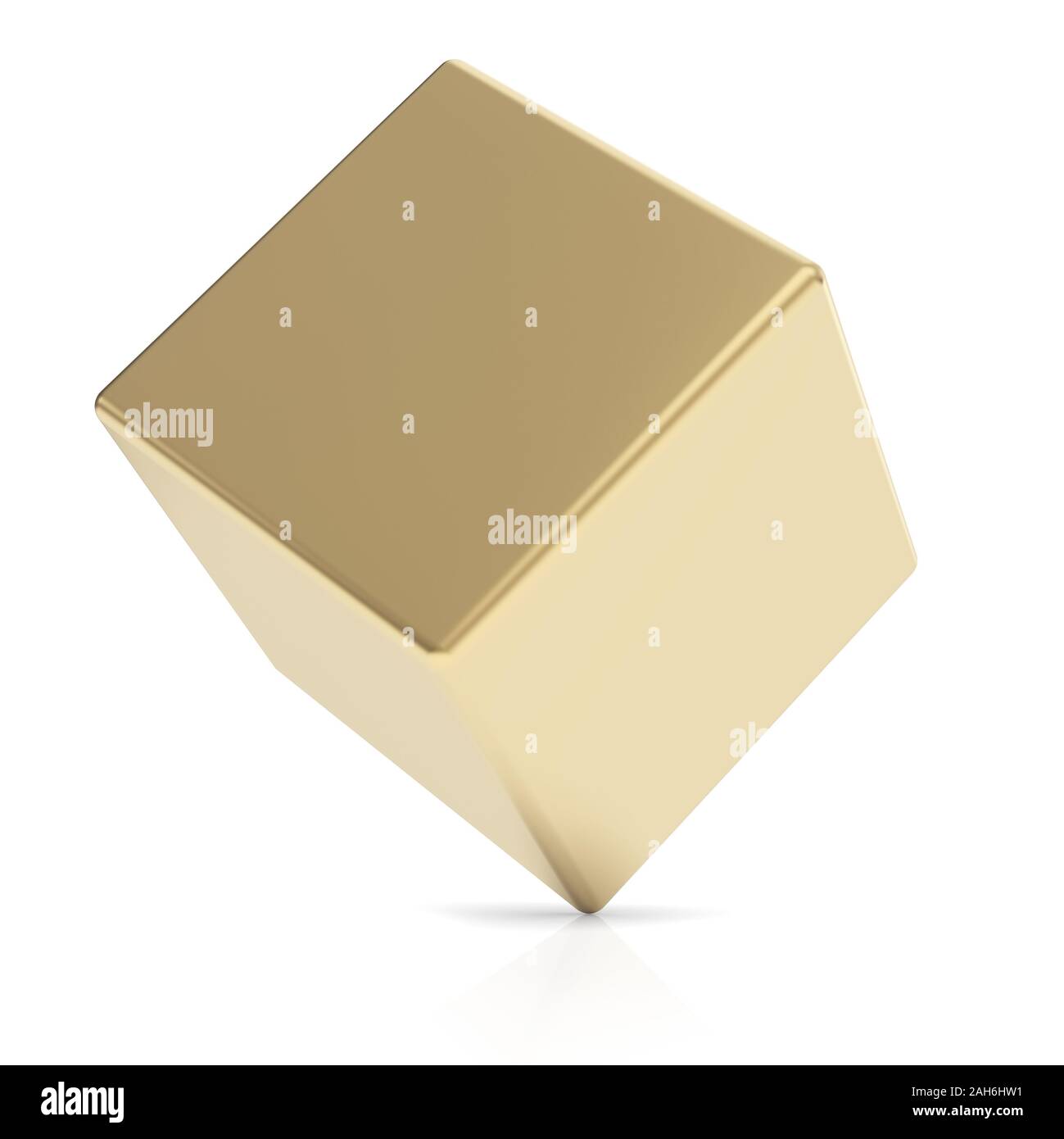 Illustration golden cube isolated Cut Out Stock Images & Pictures - Alamy